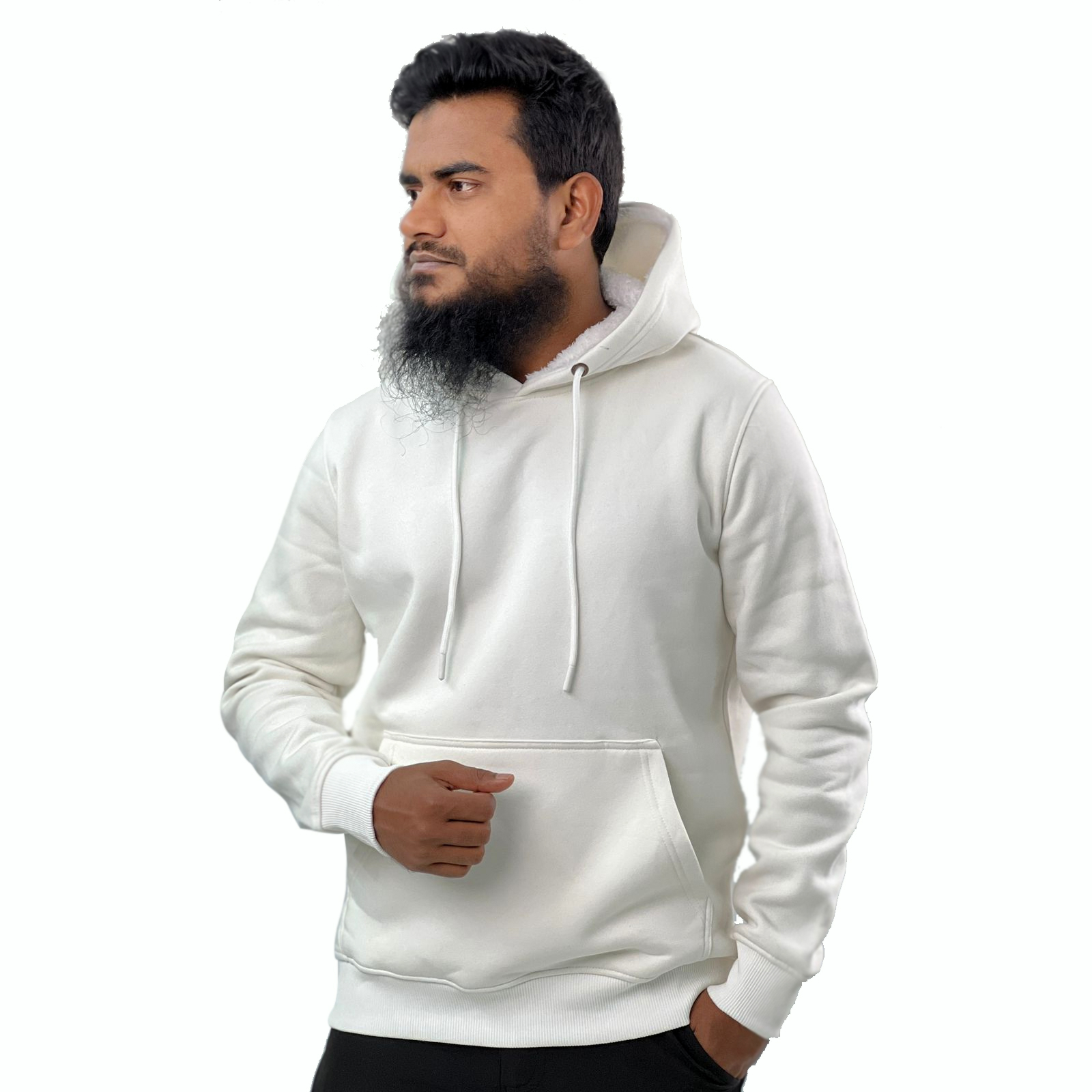 Solid Color Hoodie White